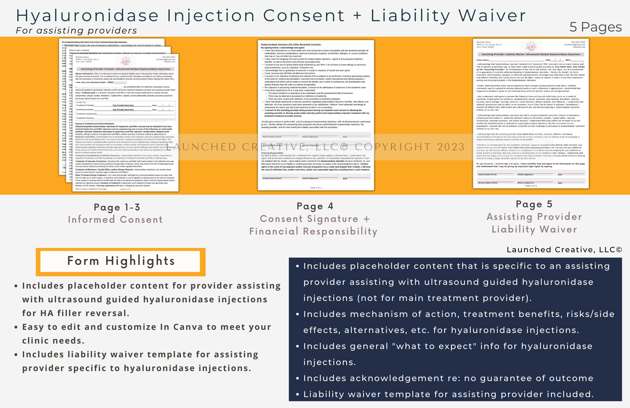 Hyaluronidase Consent Waiver Form for Assisting Provider Ultrasound ...
