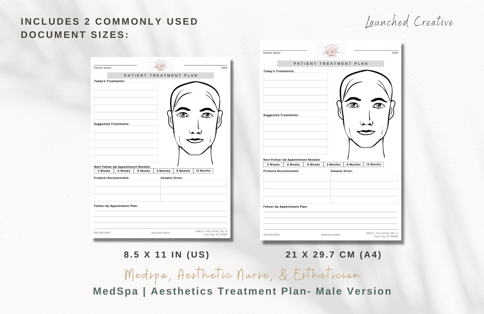 Filler Botox Male Treatment Plan Form Aesthetics Medspa Nurse Injector ...