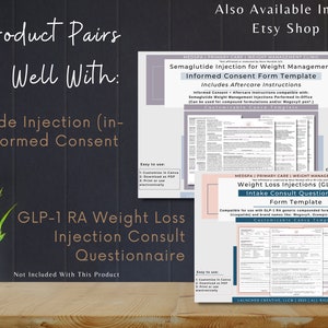 Weight Loss Injection Treatment Record Form Template | Semaglutide ...