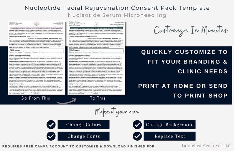 Nucleotide Microneedling Consent Template | PDRN Polynucleotide Facial ...