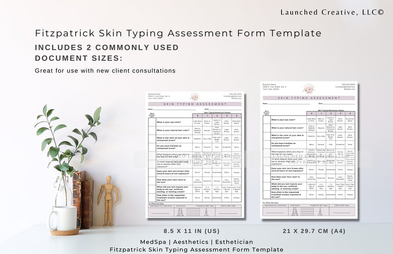 Skin Typing Assessment Form Template Fitzpatrick Skin Type - Etsy
