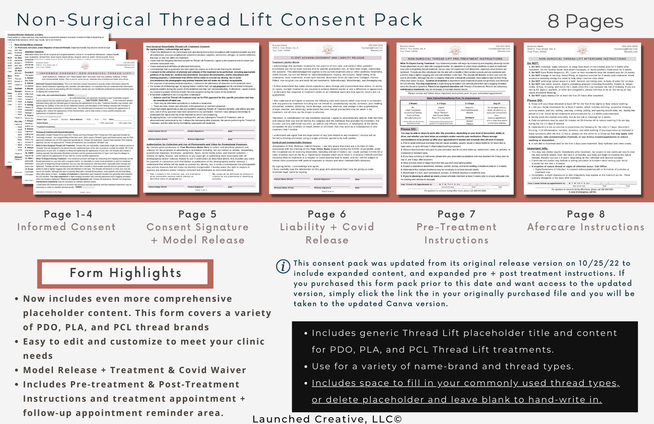Thread Lift Consent Form Template PDO Thread Lift Silhouette Instalift ...
