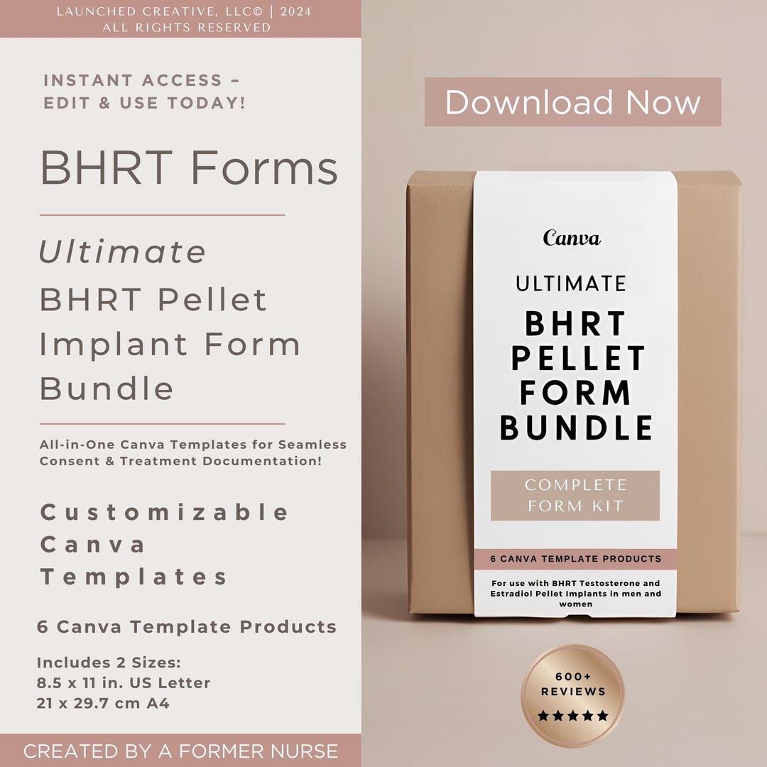 BHRT Pellet Implant Ultimate Form Bundle | Testosterone Pellet Estrogen ...