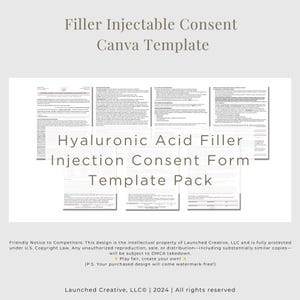 Dermal Filler Consent Form | Hyaluronic Acid Filler Informed Consent ...