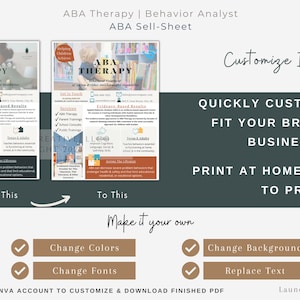 ABA Therapy Services Flyer Template | Canva - Etsy
