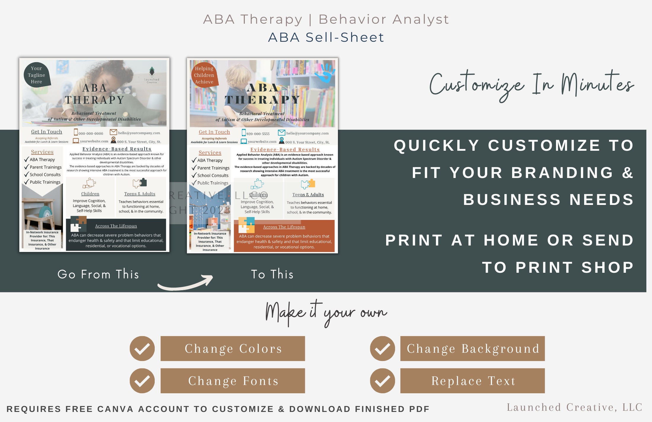 ABA Therapy Services Flyer Template | Canva - Etsy