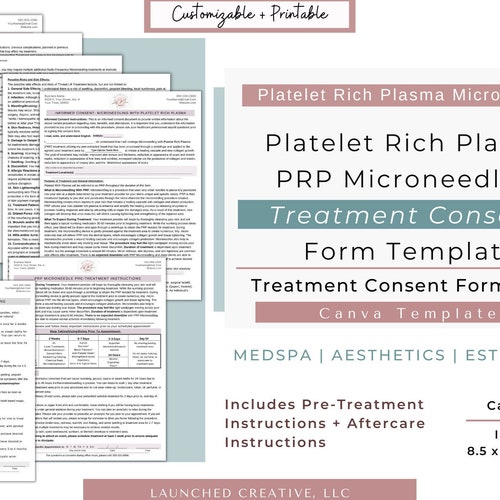 PRP Microneedling Consent Template Vampire Facial PRP - Etsy