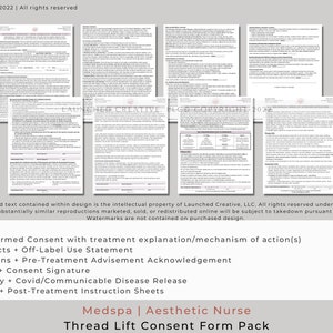 Thread Lift Form Bundle | Threadlift Consent | PDO Thread Consult ...