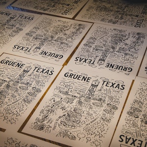 Gruene Texas Map | Art Silkscreen Poster | Texas Cities |texas Art - Etsy