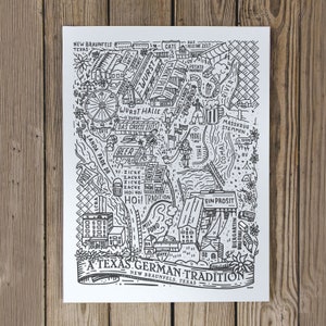 Wurstfest | Art Silkscreen Poster | New Braunfels | Texas Map - Etsy