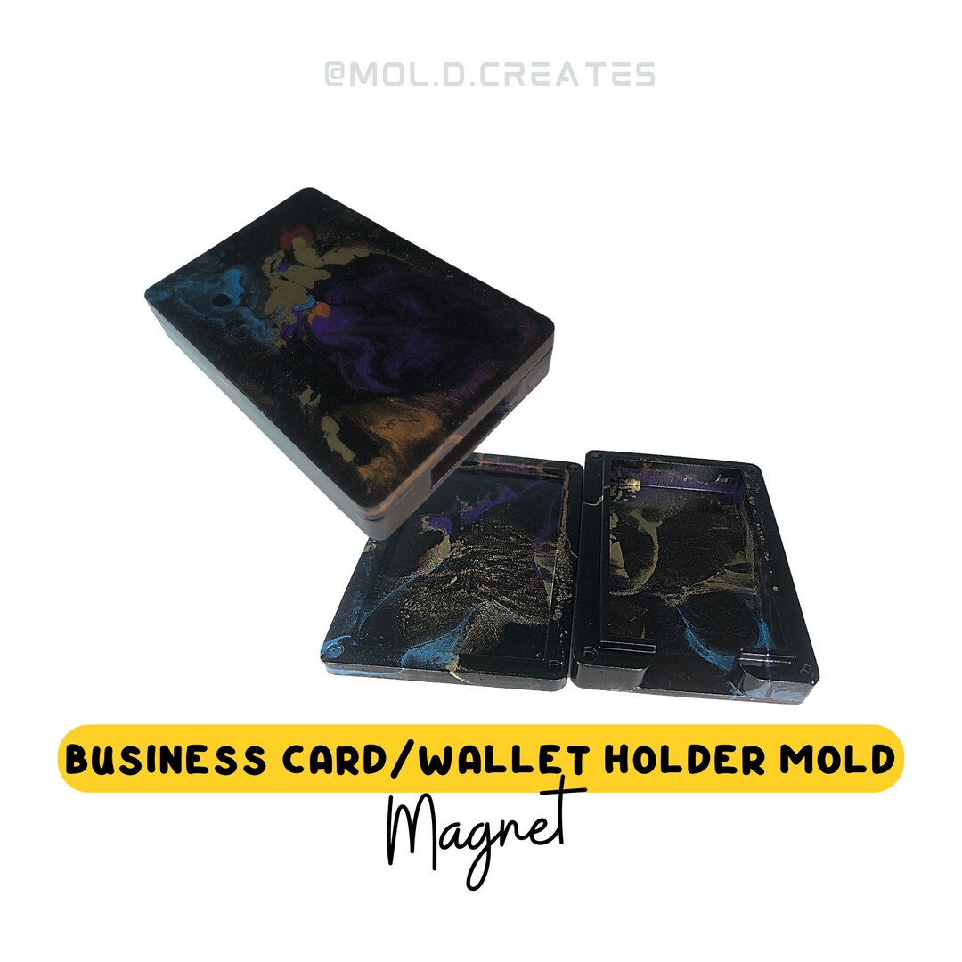 Luna Resin Business Card Wallet Silicone Mold V2 Silicone Magnet Mold ...