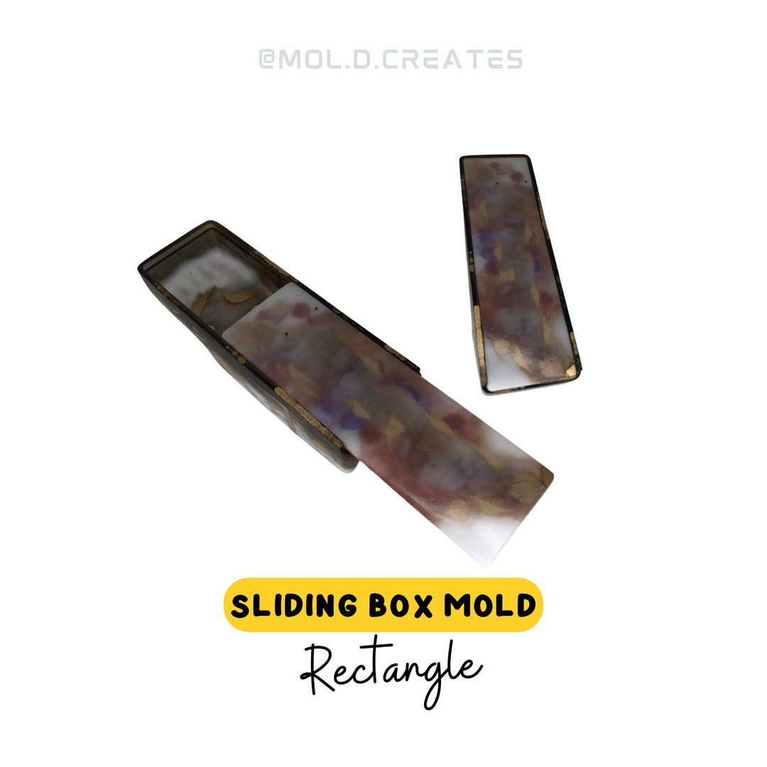 Sliding Box Mold, Silicone Resin Trinket Box Mold, Rectangle Shape Mold ...