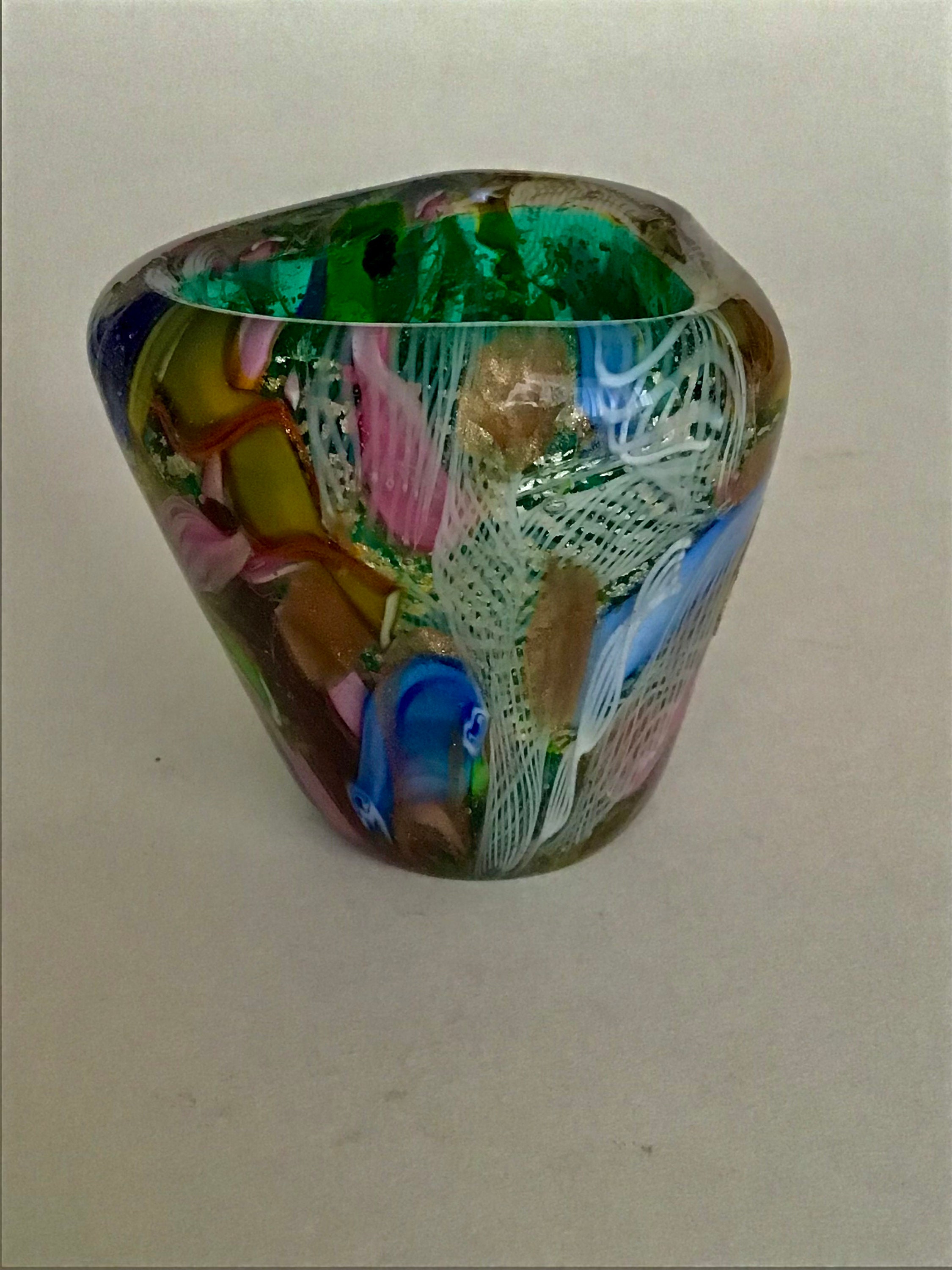 Murano Art Glass Tutti Frutti Design Mini Vase/toothpick/match - Etsy