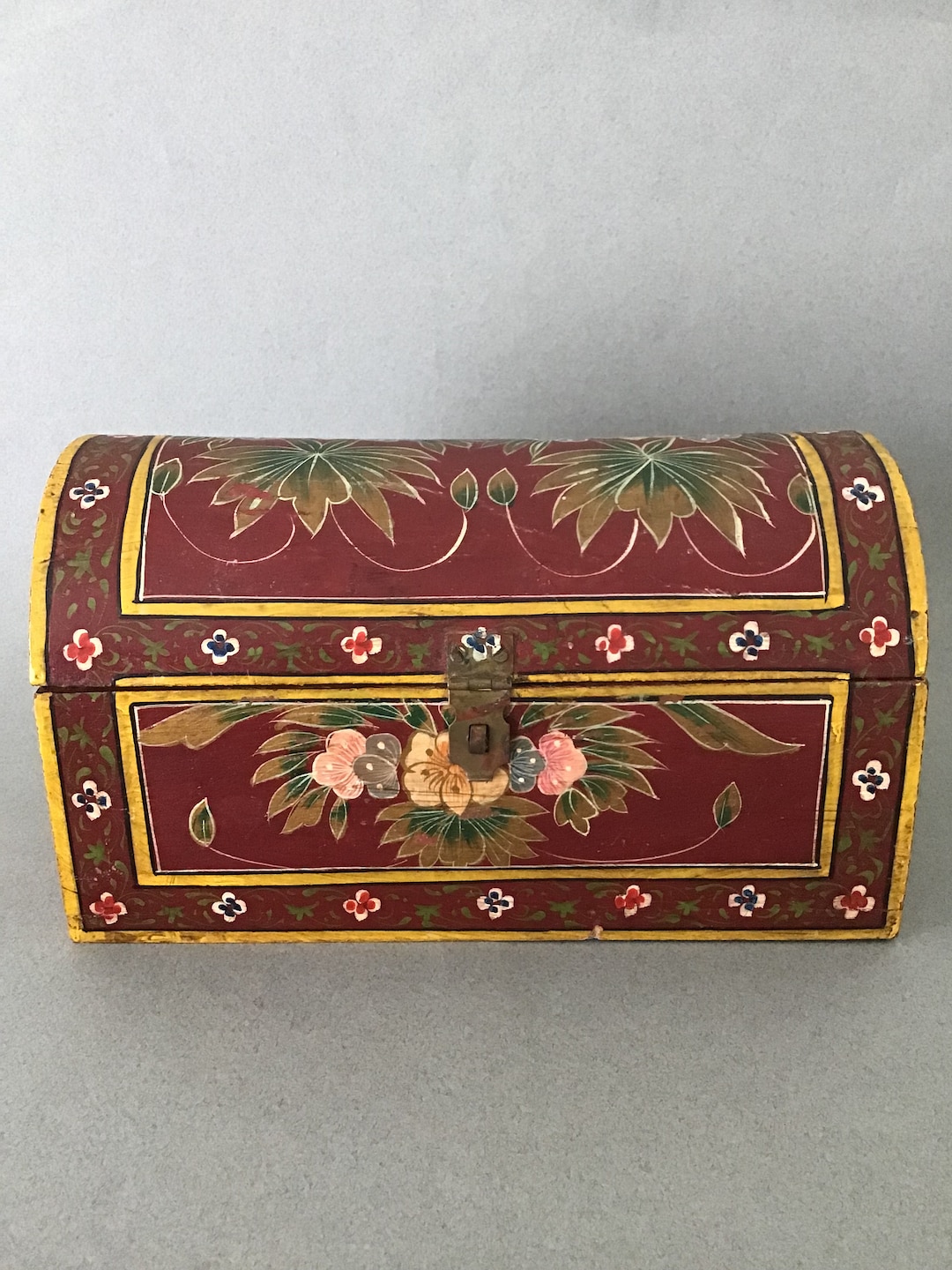 Antique Wooden Letter Box Dome Top Handcrafted Folk Art Wooden Box - Etsy