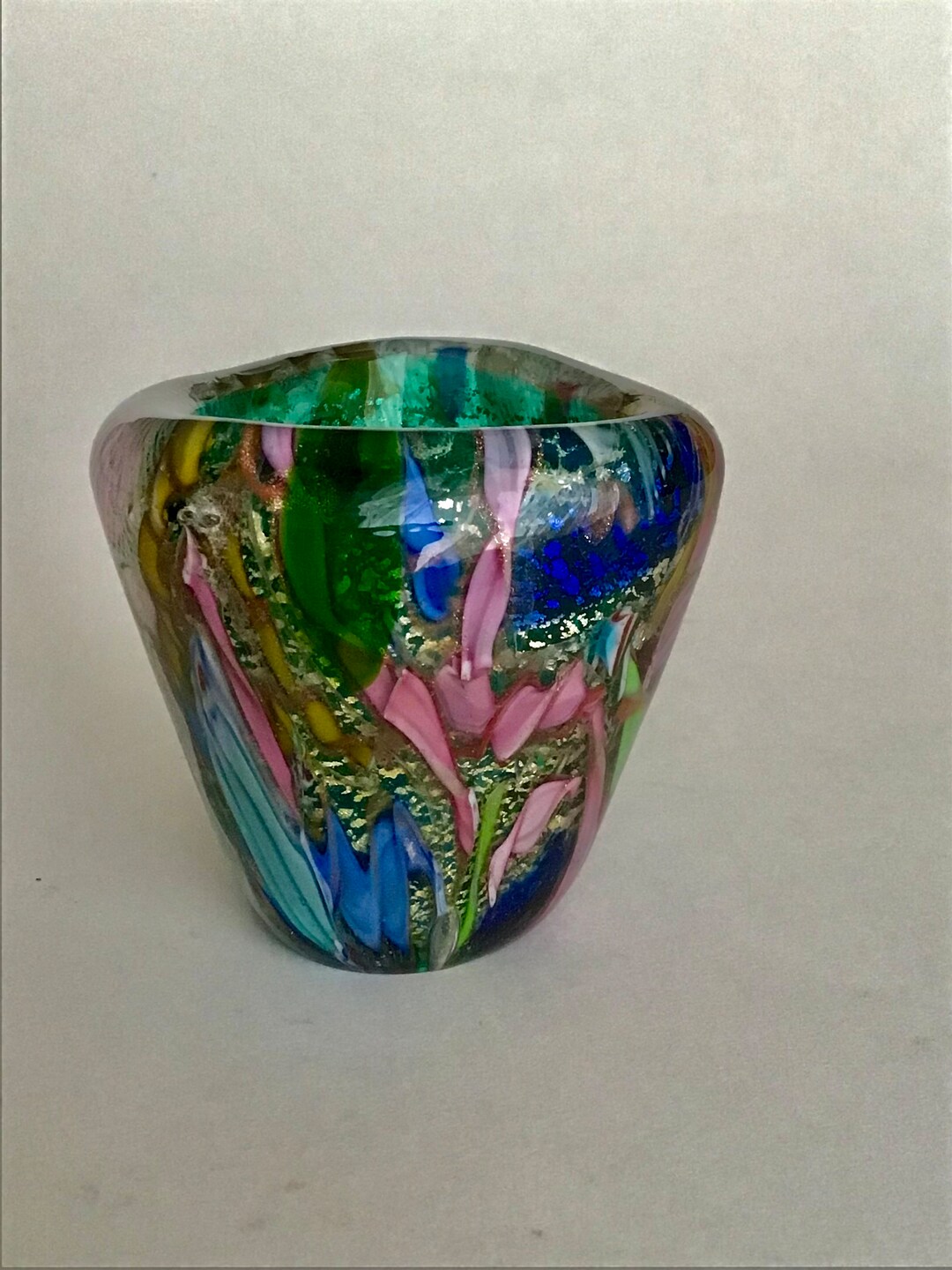 Murano Art Glass Tutti Frutti Design Mini Vase/toothpick/match - Etsy
