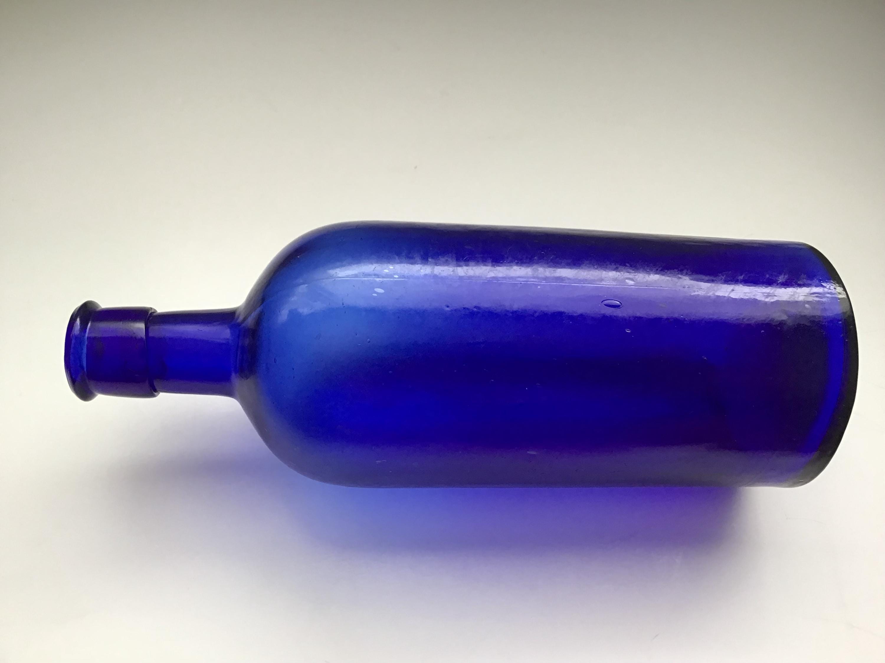 Antique 19th Century Cobalt Blue Glass Bottle - Medicine or Poison ...