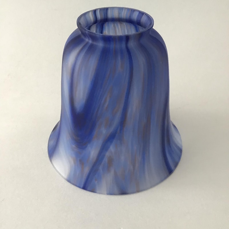 Antique Lamp Shade Blue Glass - Etsy Canada