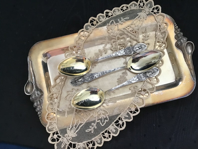 Three Antique Sterling Souvenir Spoons by Manchester Silver - Etsy