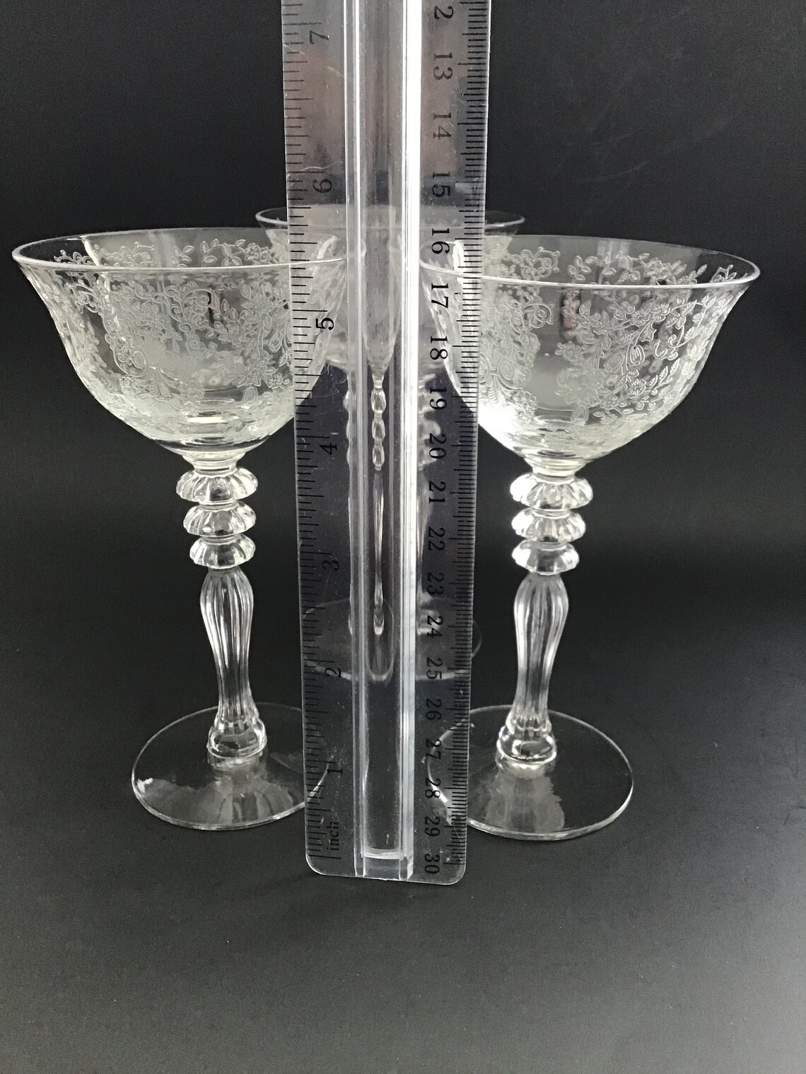 Vintage Etched Duncan & Miller Liquer Coctail Glasses - Etsy