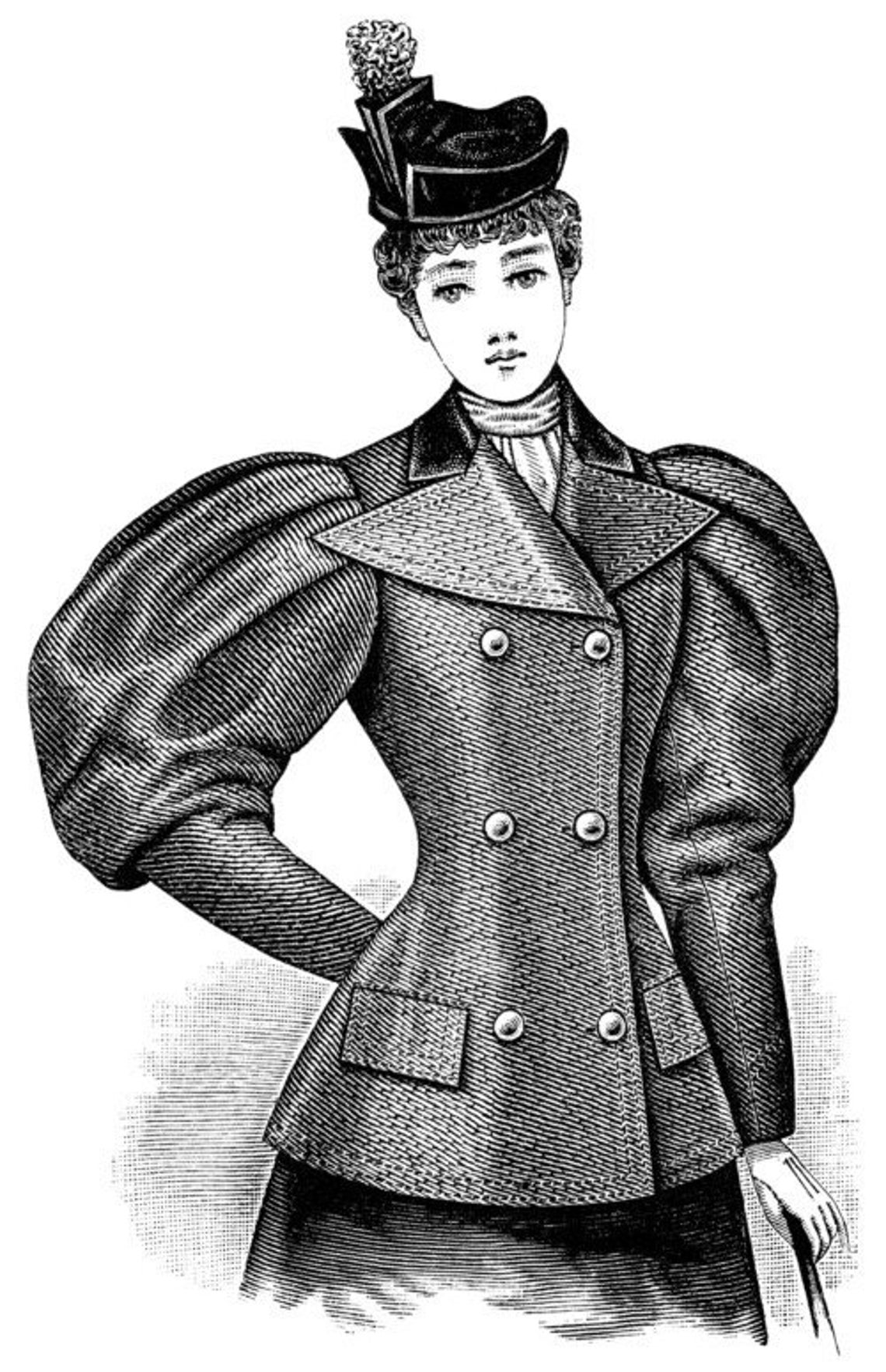 Antique Victorian (1890s) Original Light Brown Wool Women's Jacket With ...