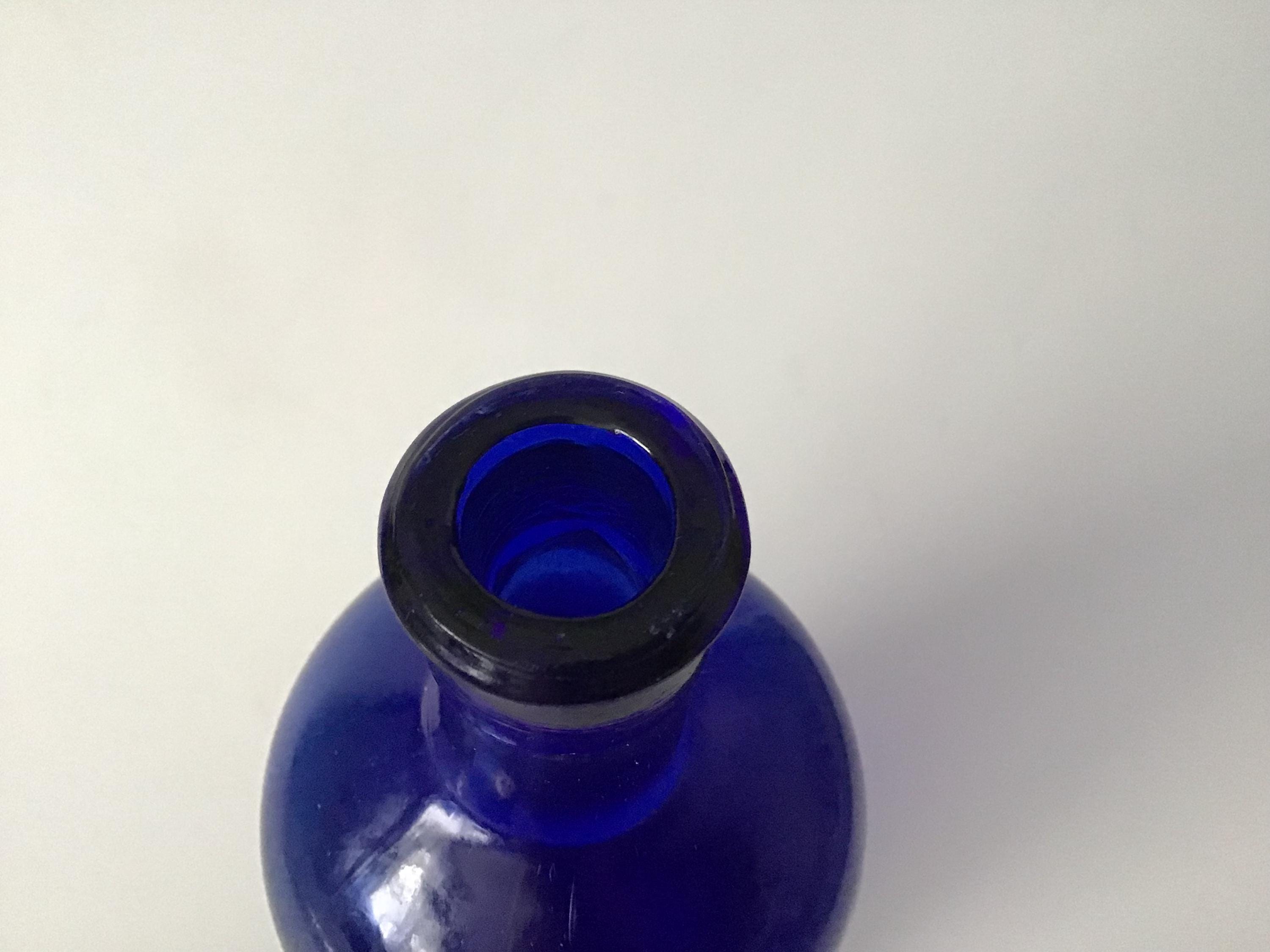 Antique 19th Century Cobalt Blue Glass Bottle - Medicine or Poison ...