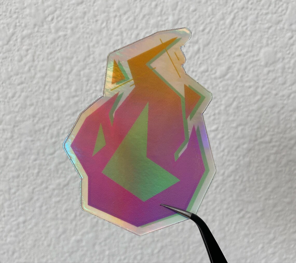 Promare Flame Holographic Vinyl Sticker - Etsy