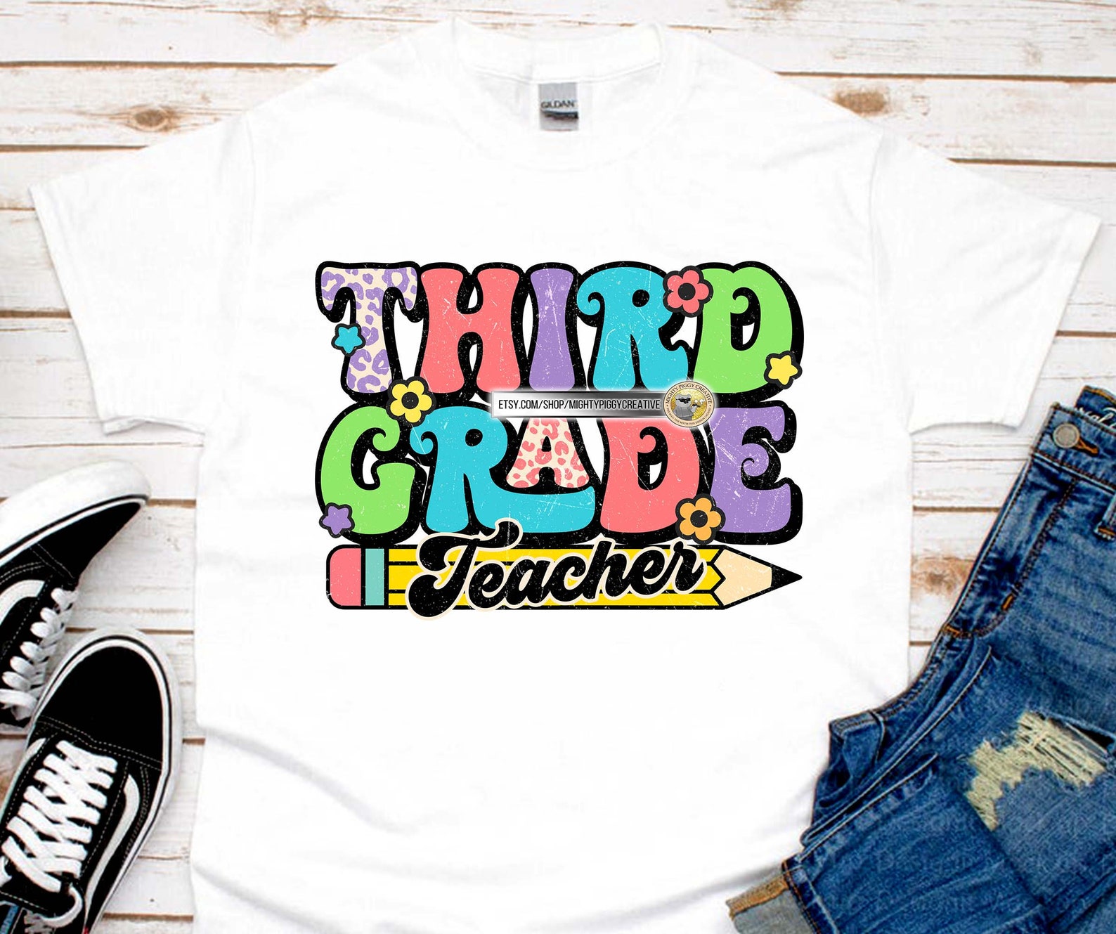 Third Grade Teacher PNG File Sublimation Design Download - Etsy