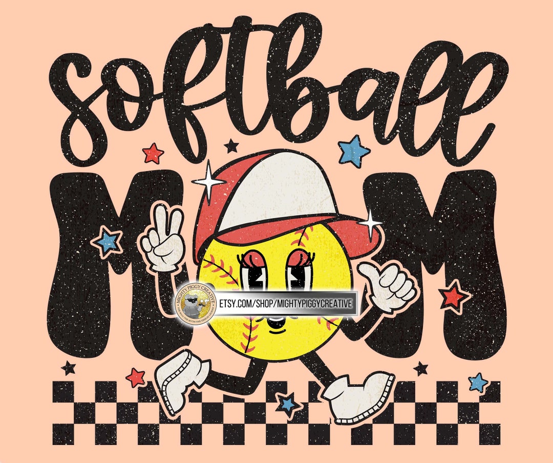 Softball Mom PNG, Sublimation Design File, Digital Download, Retro ...