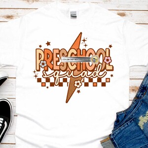 Preschool Squad PNG File, Sublimation Design Download, Digital, Retro ...