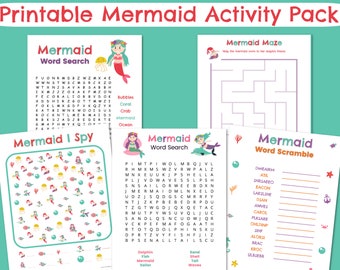 Mermaid Word Search - Etsy