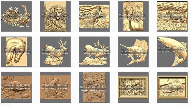 60 3d Stl Models Animal Collection for Cnc | Etsy