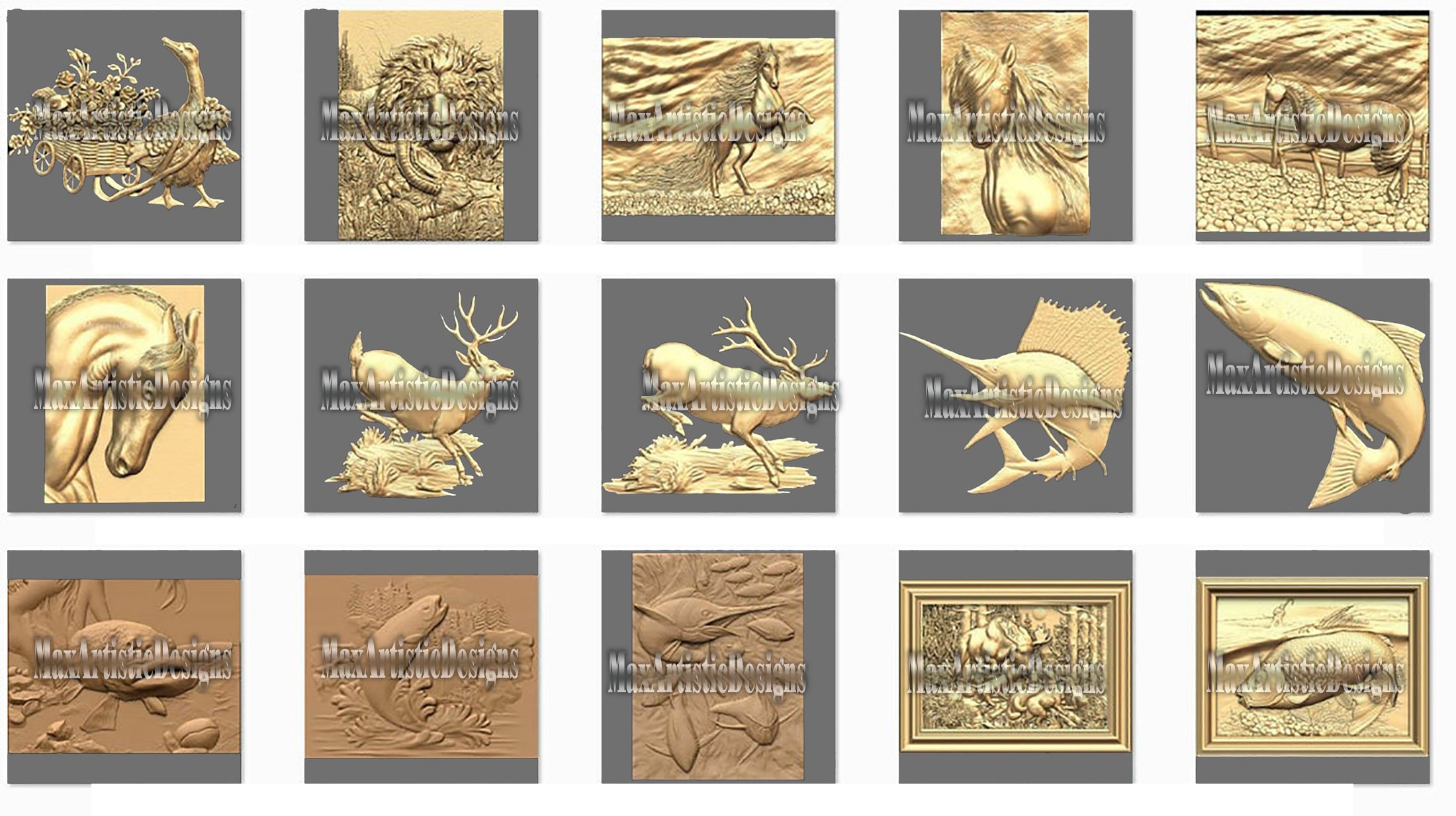 60 3d Stl Models Animal Collection for Cnc - Etsy