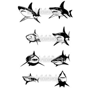 100+ Sharks Cnc Cut Files, Template Crafts Dxf SVG EPS Cartoon Shark ...