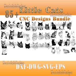 85+ Cats Cnc Vectors Set DXF SVG EPS Files Cnc Clipart Models - Digital ...