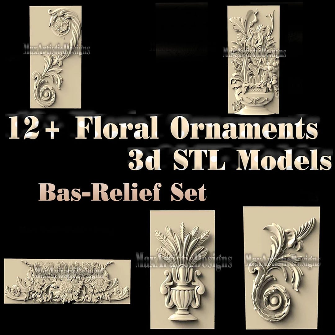 12+ Blumendekor 3d stl Modelle für Cnc Maschine Holzschnitzerei ...