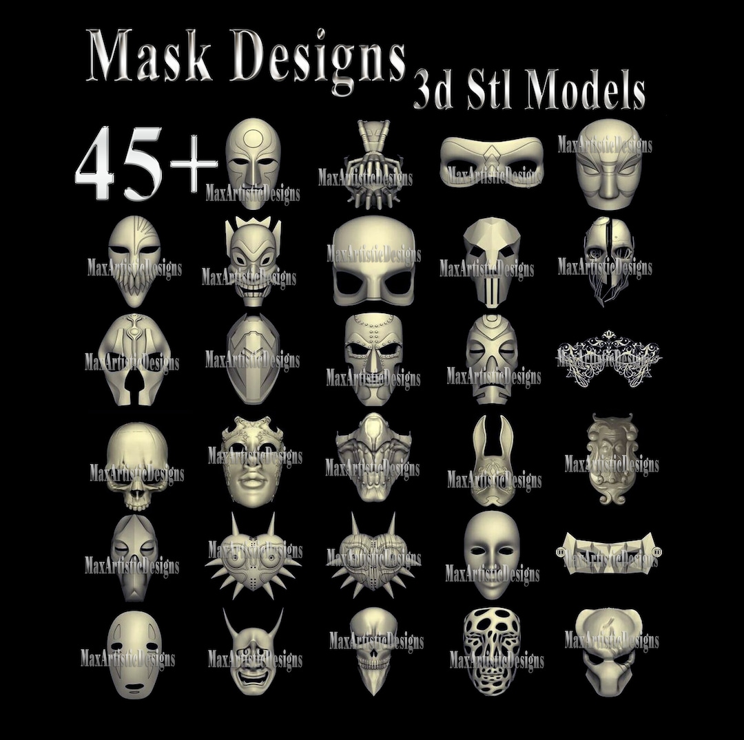 45+ 3d Stl Mask Models STL Relief for CNC Router Machines - Download - Etsy