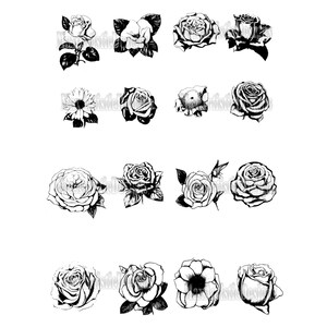 175 Roses and Flowers Cnc Vectors Pack Svg Dxf Eps Rose Panels Cricut ...