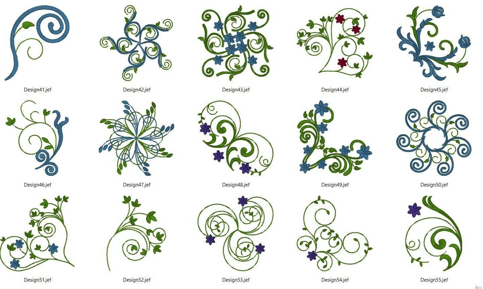 525+ Quilting Flourish Embroidery Patterns in Pes Emb Hus - Download - Etsy