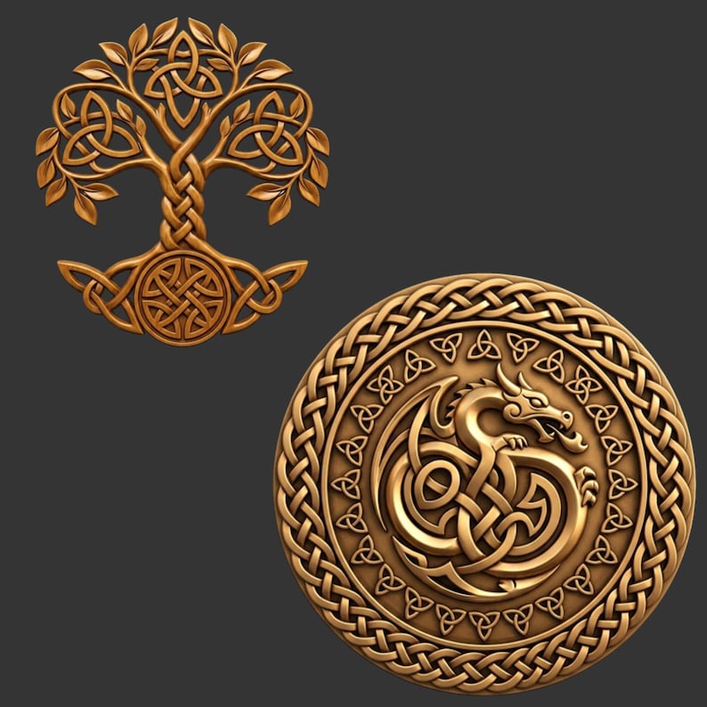 20+ Celtic Style 3D STL Panels Ancient Set for CNC Router Engraving ...