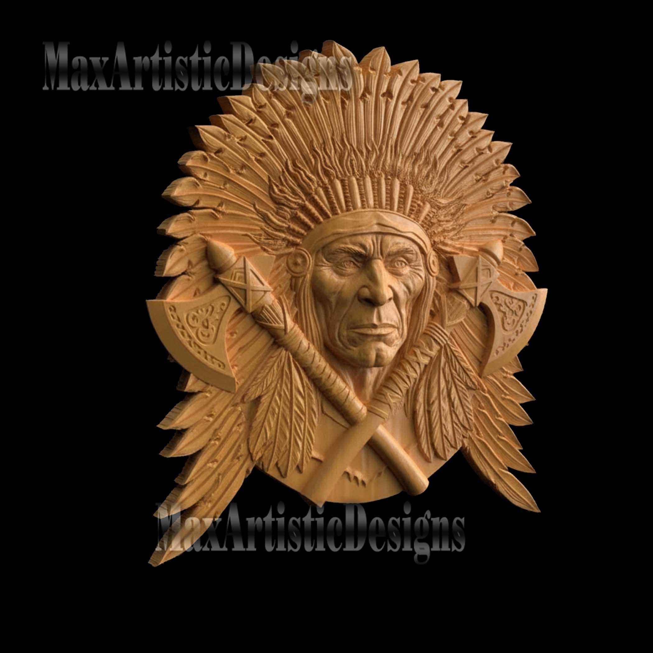 5+ Native American 3D Bas-relief STL Models for CNC Routers – Digital ...