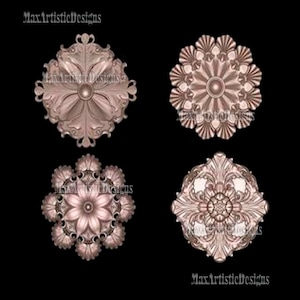 45+ 3d Stl Models Decor Medallion Collection for Cnc Artcam Easel ...