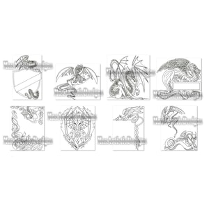 70+ Dragons 2d Cnc Files for Cnc Router/laser Cut in Dxf File Format ...