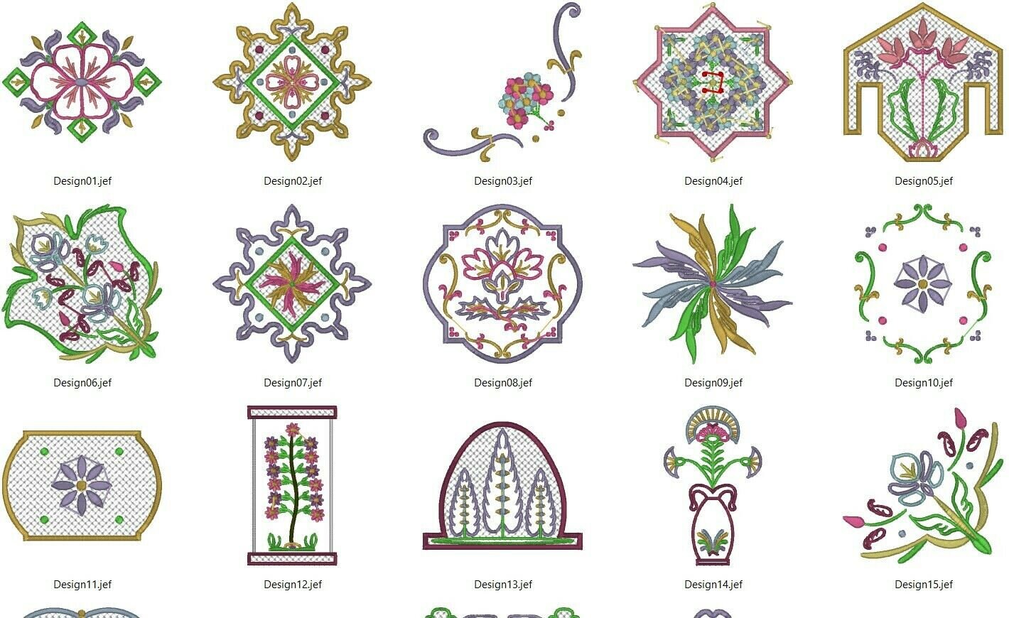 525+ Quilting Flourish Embroidery Patterns in Pes Emb Hus - Download - Etsy