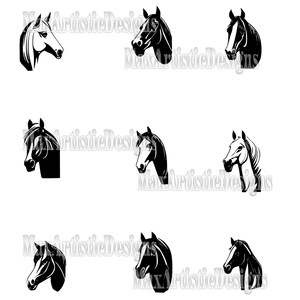 70+ Horse Heads Cnc Files Set Svg Eps Pdf Dxf Dwg -full Horse Bodies ...