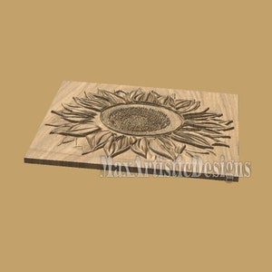 3 Sunflowers 3d Stl Panels for Cnc Router 3d Printer Bas Relief Files ...