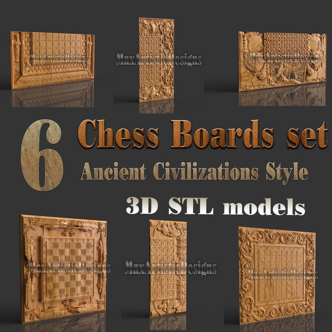 6 Chess Board Models 3d Stl Files Set for Cnc Router - Download - Etsy