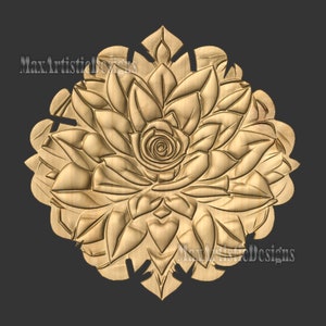 4 Carving Roses 3d Stl Models for Cnc Router Natural Geometric Models ...