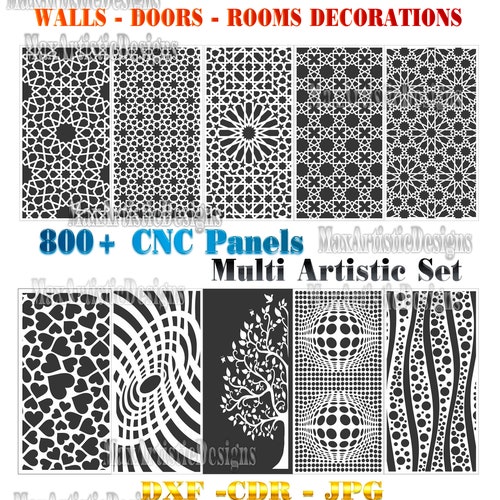 10 Cnc Vector Dxf-cdr Decor Doors Panels for Plasma Laser - Etsy