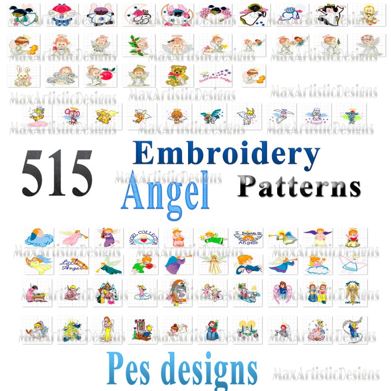 515 Angels Embroidery Designs for Embroidery Machine Pes - Etsy
