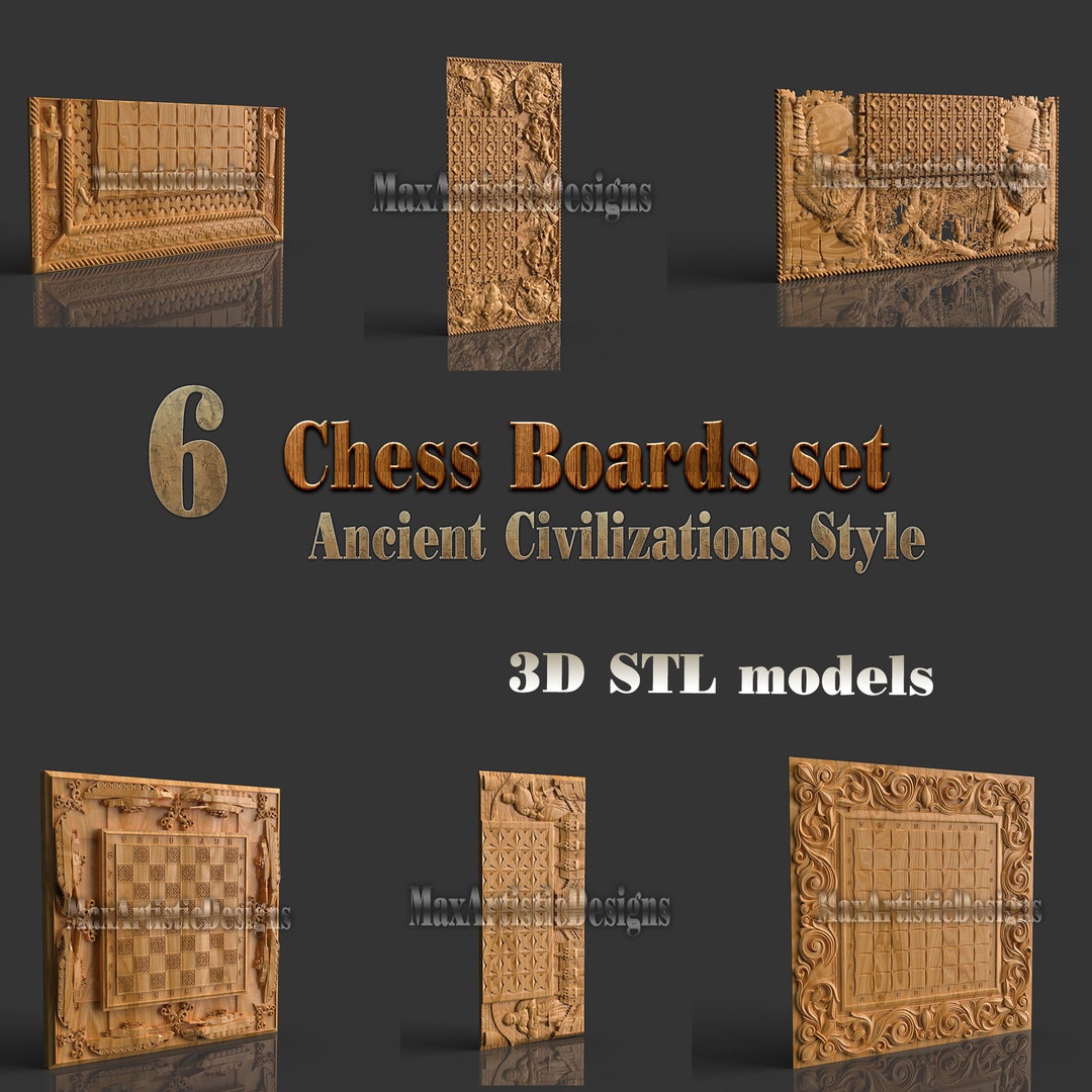 6 Chess Board Models 3d Stl Files Set for Cnc Router - Digital Download ...